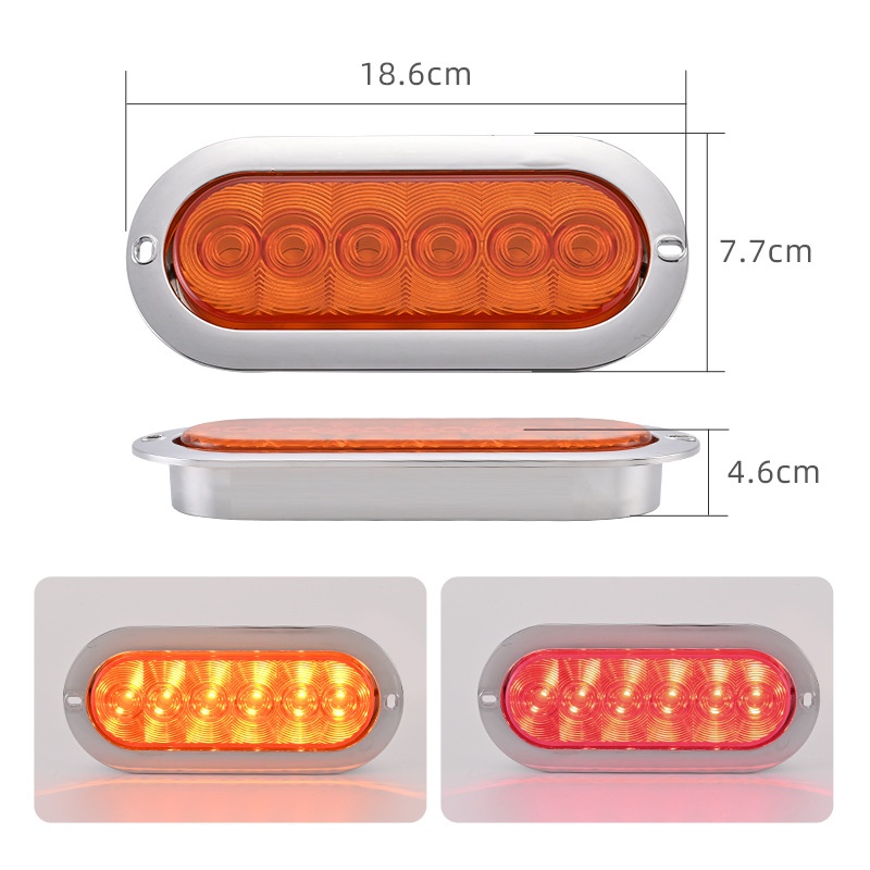 oval tail lamp 6 inch Truck Trailer Tail Lights LED truck brake light