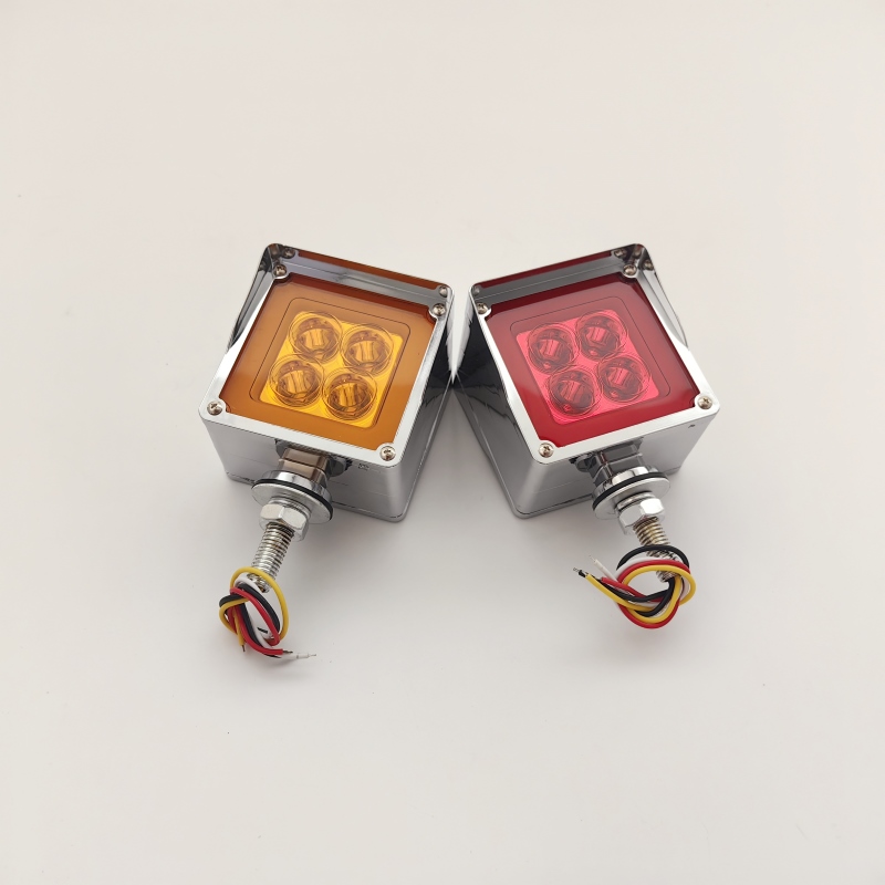 Double Face LED Fender Pedestal Lights truck stop Turn Signal light ...